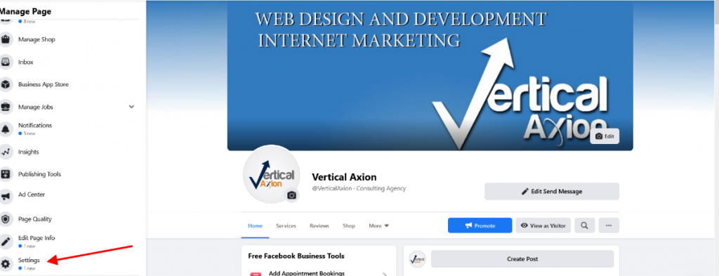 Facebook Setup - Vertical Axion